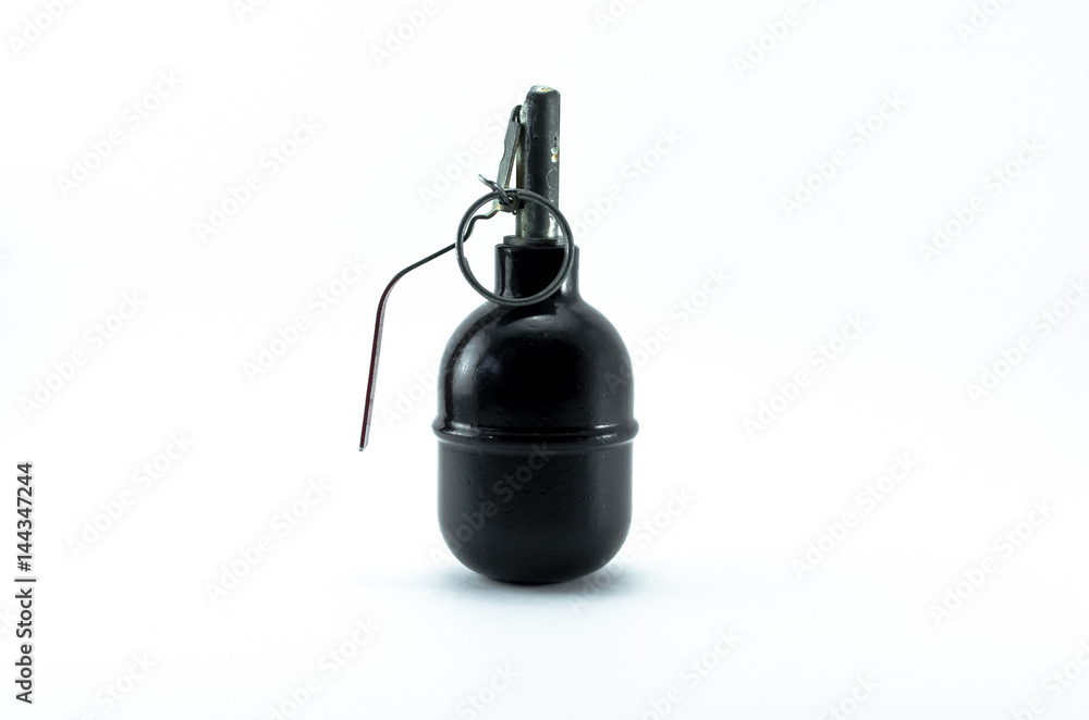 Hand grenade isolated on white background. Moulage model of grenade ...