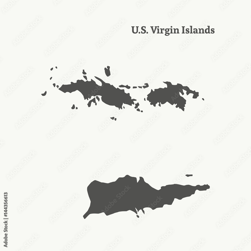 Outline map of Virgin Island. vector illustration. Stock Vector | Adobe ...