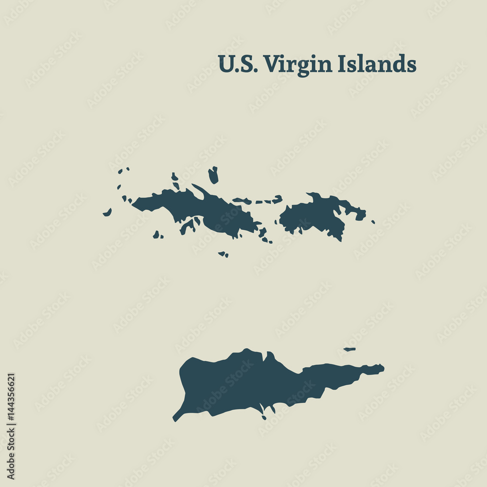 Outline map of Virgin Island. vector illustration. Stock Vector | Adobe ...