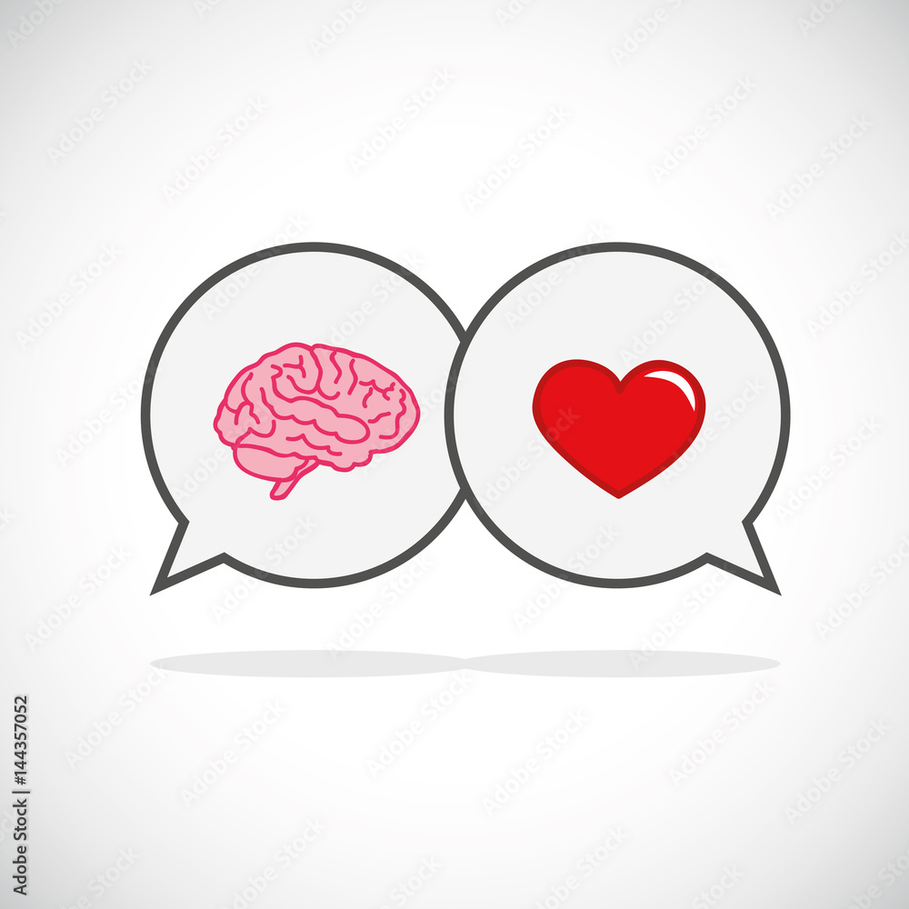 kommunikation herz und verstand Stock-Vektorgrafik | Adobe Stock
