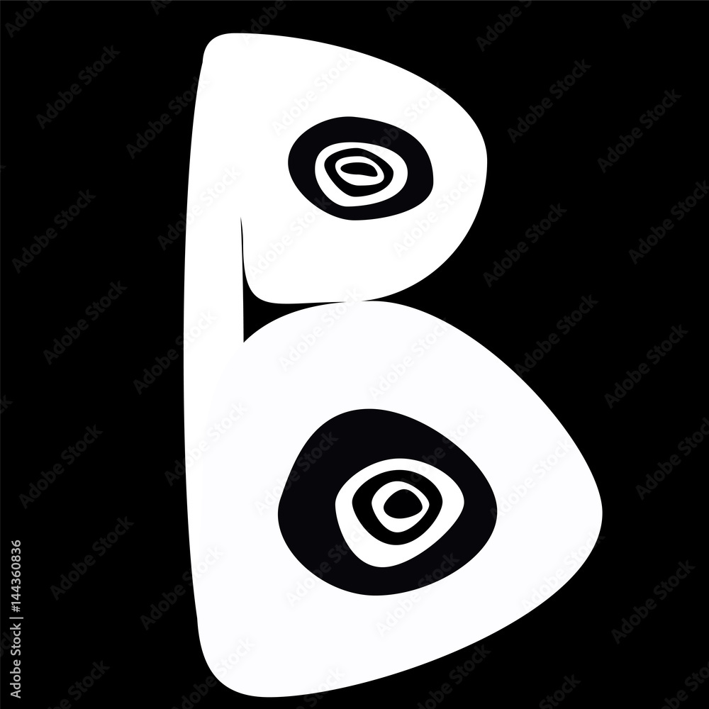 The letter B on a black background Stock Illustration | Adobe Stock