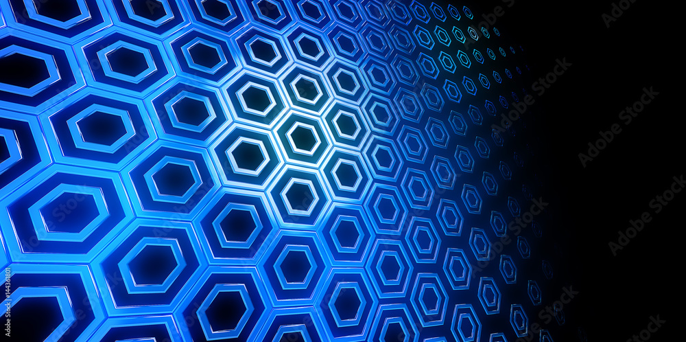 Honeycomb Blue Background Technology Stock Illustration | Adobe Stock