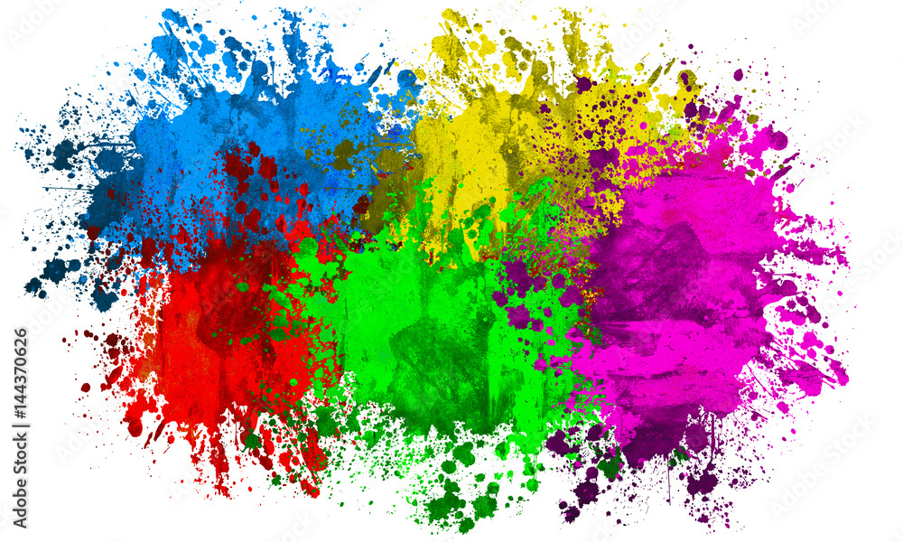 Multi-Color Paint Splatter Border/Background Stock Illustration | Adobe ...