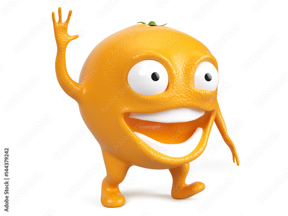 Orange cartoon stylized characters. Isolated. 3d render Stock ...