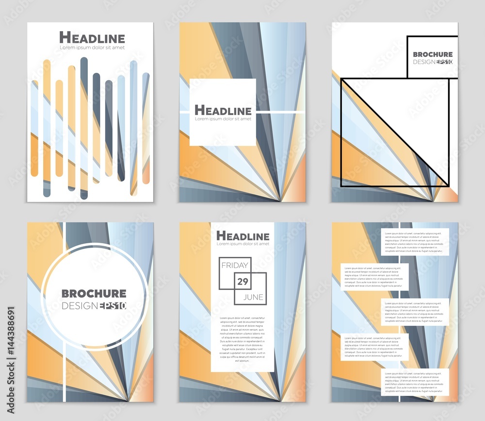 Abstract vector layout background set. For art template design, list ...