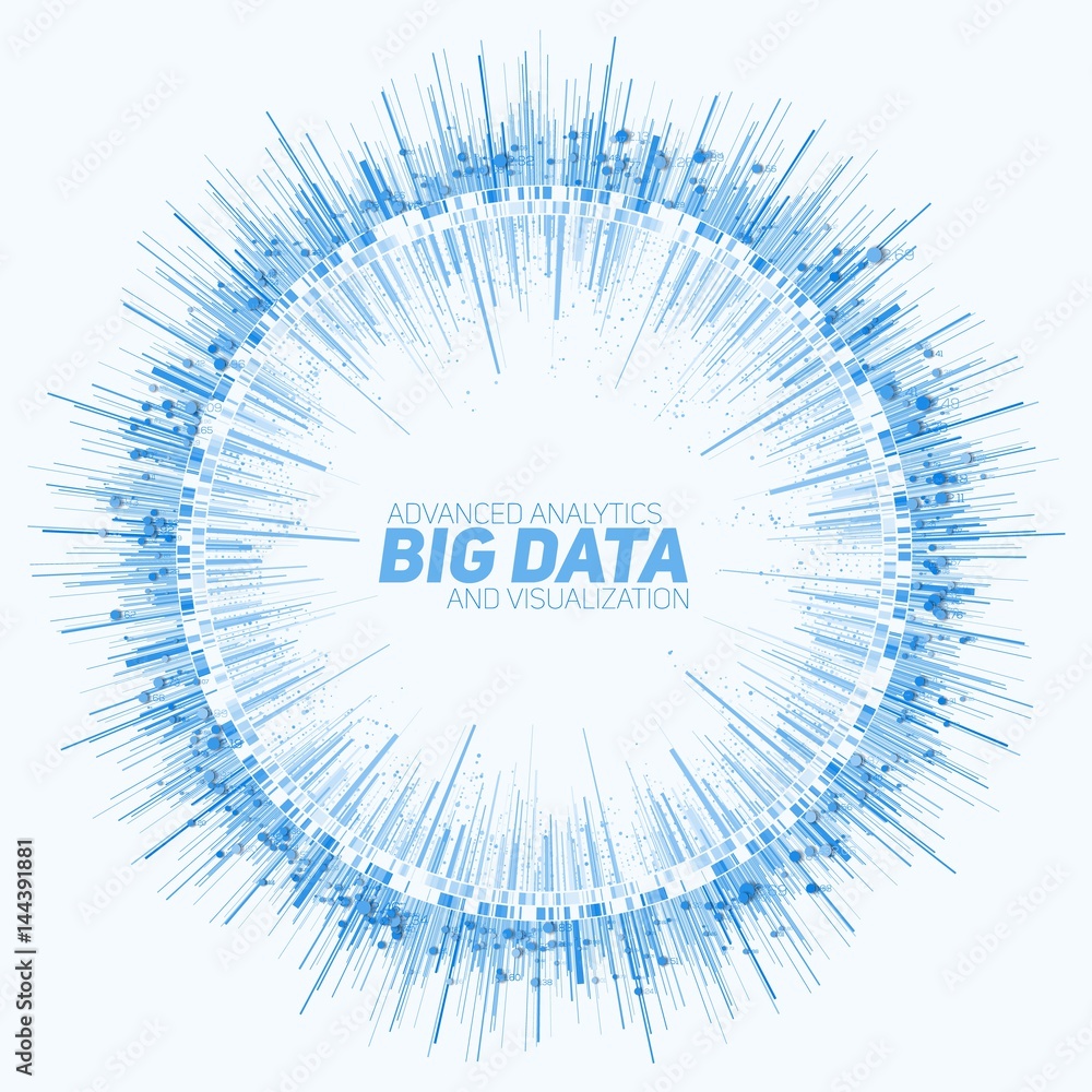 Vector Abstract Round Big Data Visualization Futuristic Infographics Design Visual Information