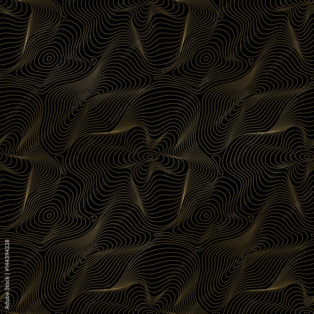 Vector golden texture, stylish gold lines on black. Seamless pattern ...