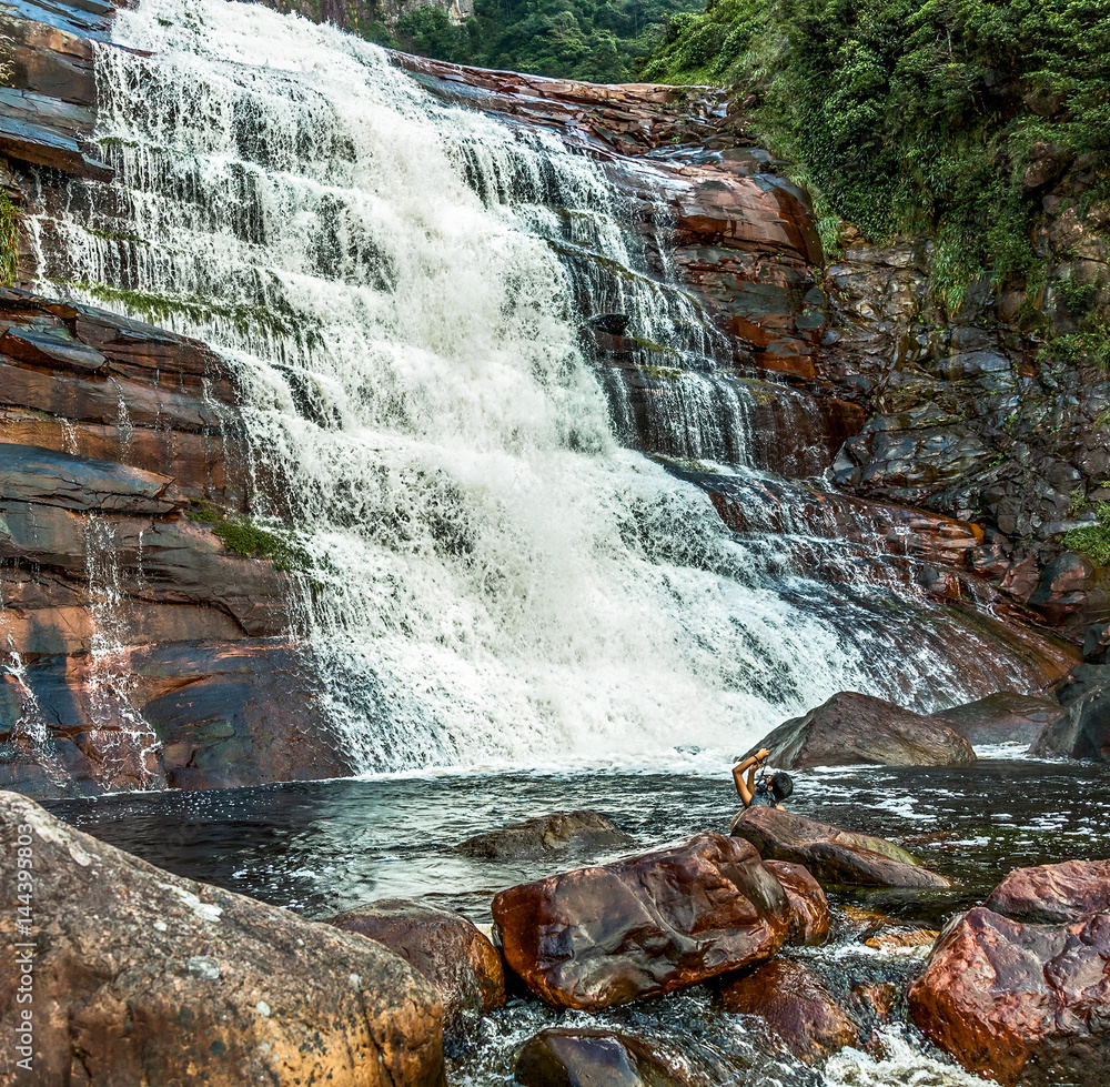 The bottom parts of the Angel Falls ( Salto Angel ) is world highest ...