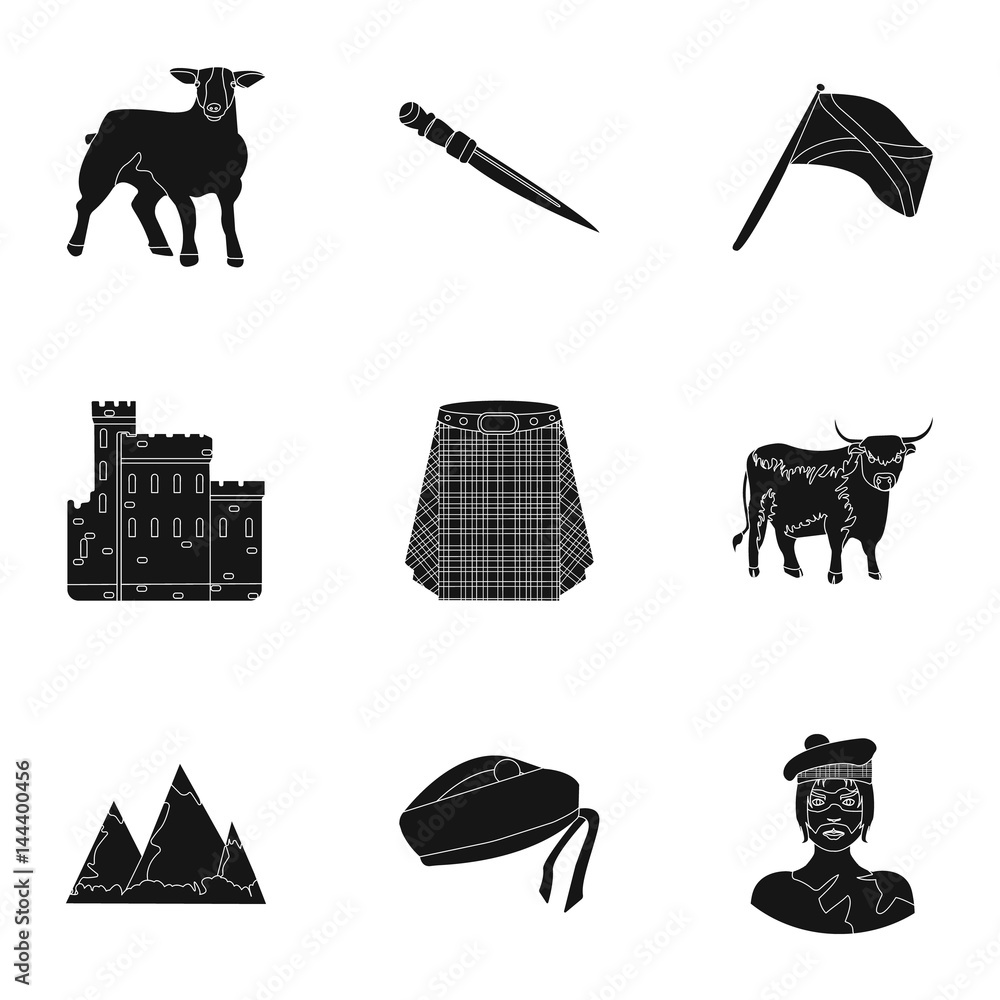 National symbols of Scotland. Scottish attractions. Scotland country ...