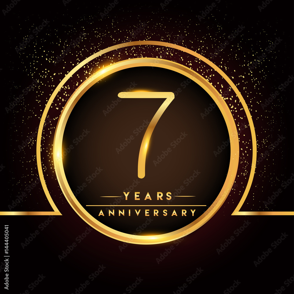 seven years birthday celebration logotype. 7th anniversary logo with ...