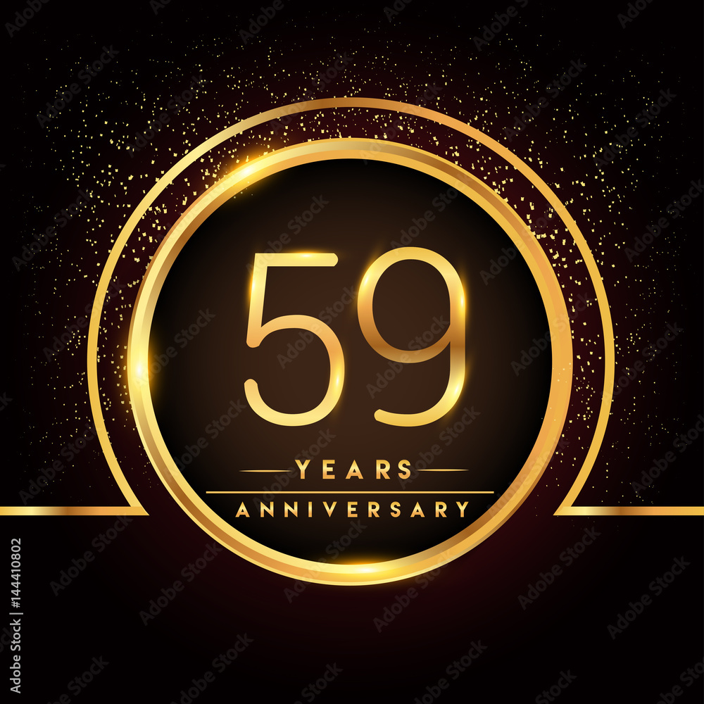 fifty nine years birthday celebration logotype. 59th anniversary logo ...