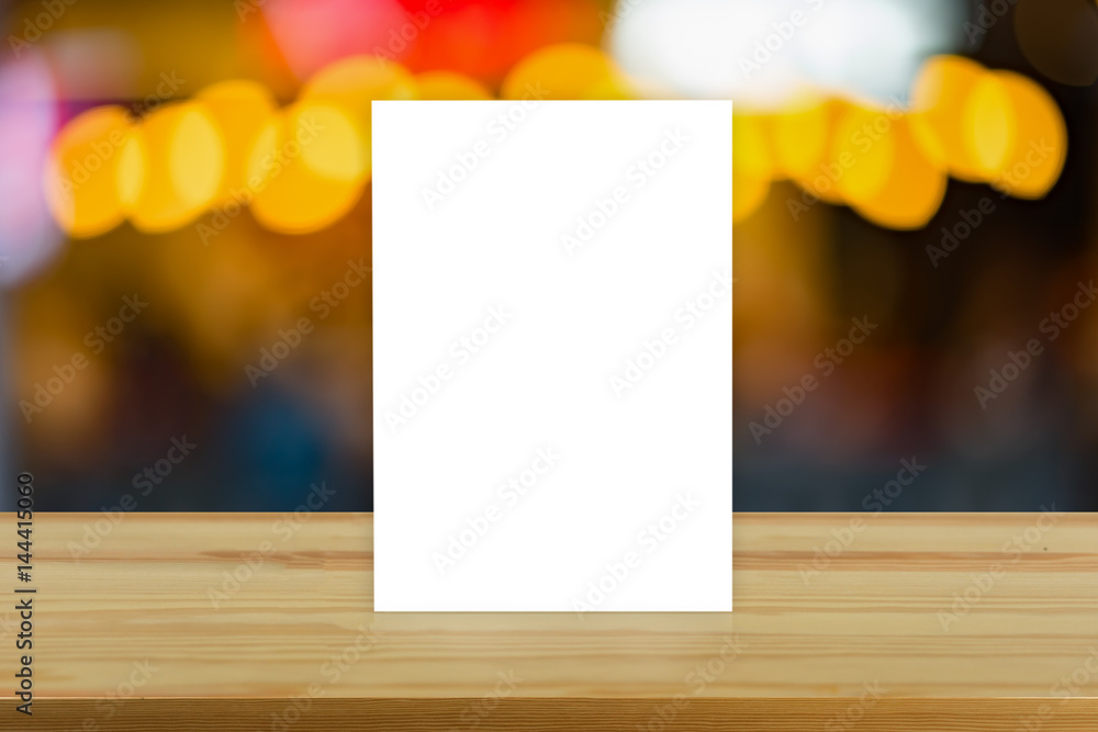 Mock up Menu frame on Table in Bar restaurant cafe,Stand for booklets ...