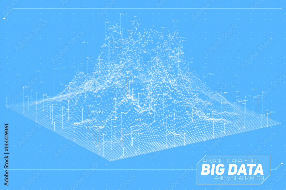 Vector abstract 3D big data visualization. Futuristic infographics ...
