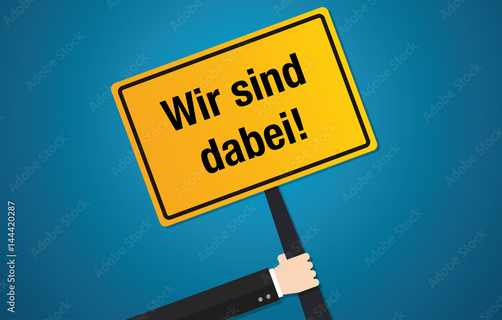 Wir sind dabei! Schild Flat Design Stock-Vektorgrafik | Adobe Stock Wir sind dabei! Schild Flat Design Stock-Vektorgrafik | Adobe Stock