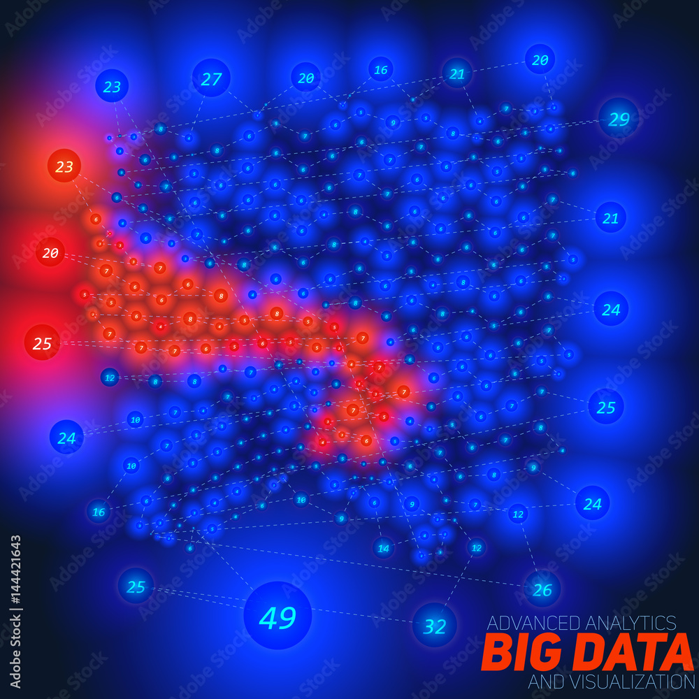 Vector Abstract Big Data Visualization With Nodes Futuristic
