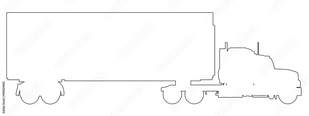 Large Lorry Outline Stock Vector | Adobe Stock