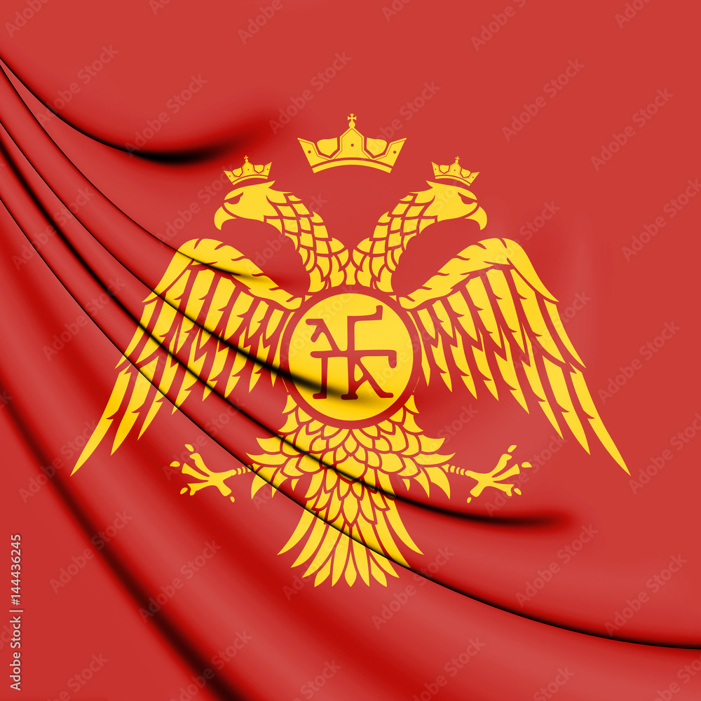 Byzantine Eagle, Flag of Palaiologos Dynasty. 3D Illustration. Stock ...