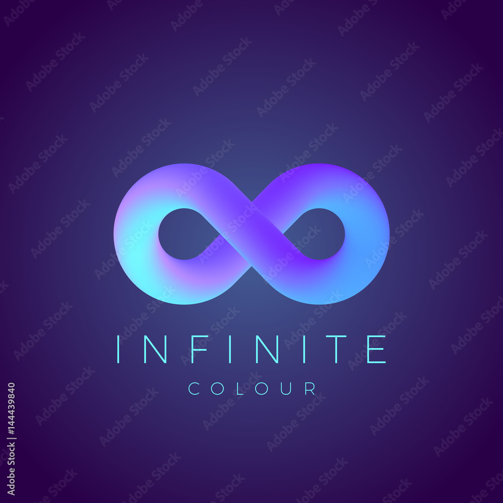Abstract Vector Infinity Symbol with Modern Gradient and Typography. On ...