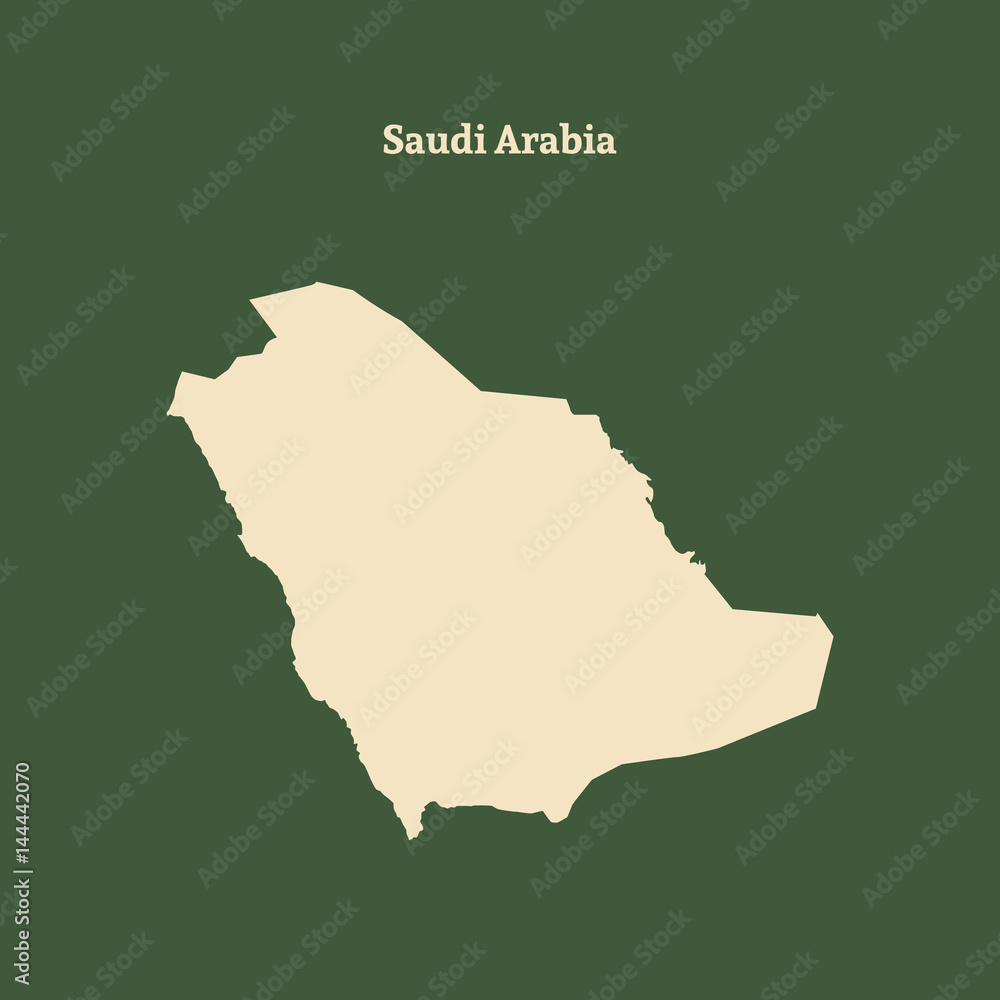 Outline map of Saudi Arabia. vector illustration. Stock Vector | Adobe ...