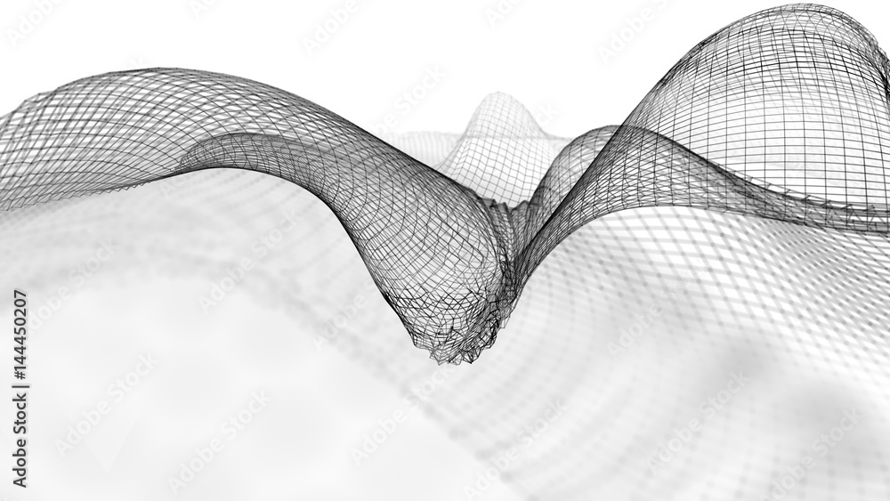 3d illustration of abstract wave structure scientific background Stock ...