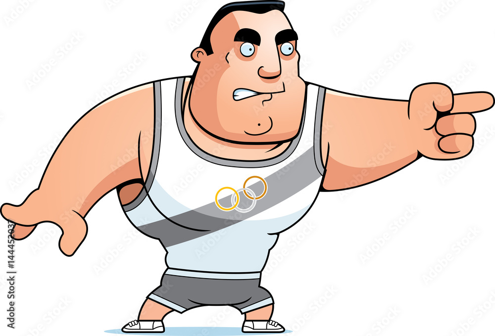 Cartoon Olympic Athlete Angry Stock Vector | Adobe Stock