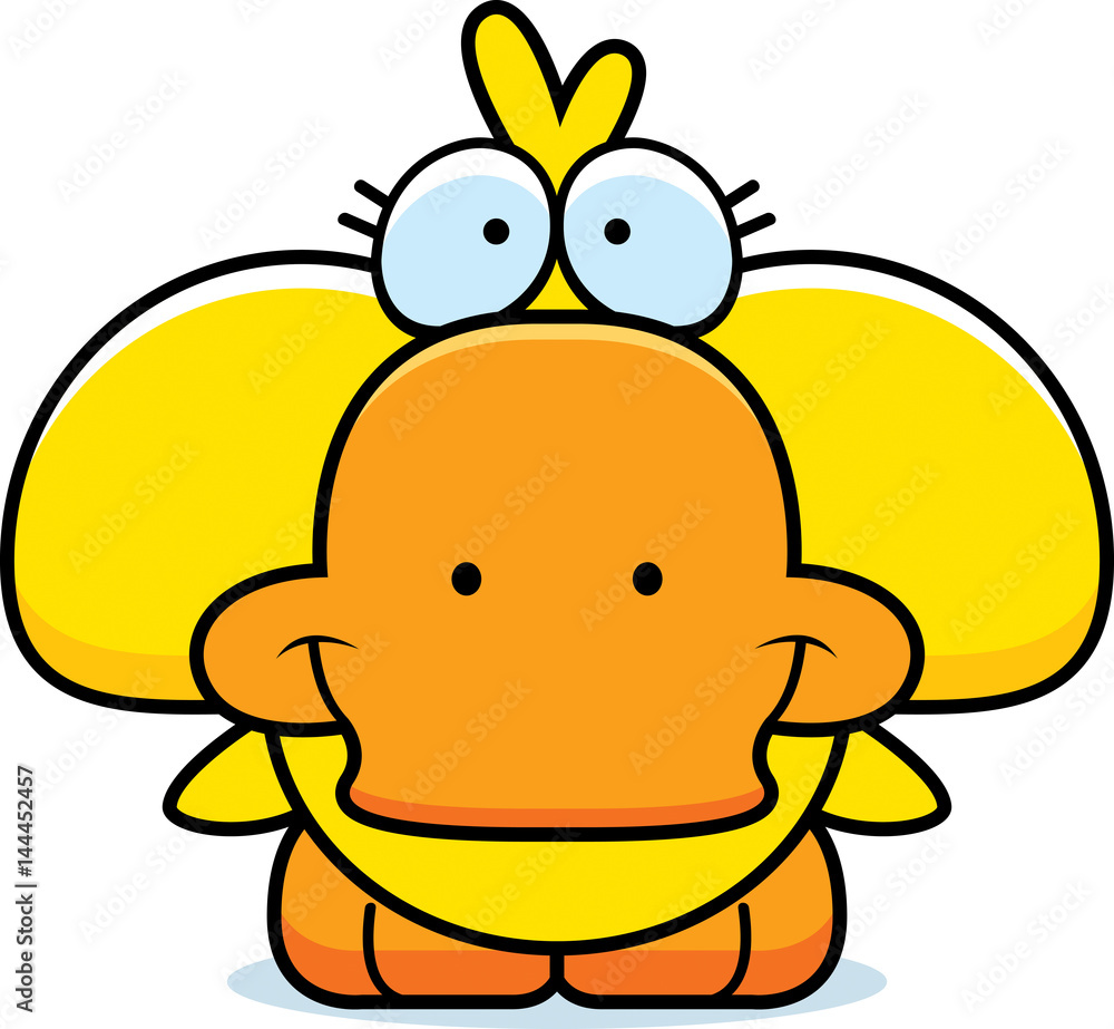 Cartoon Duckling Smiling Stock Vector | Adobe Stock