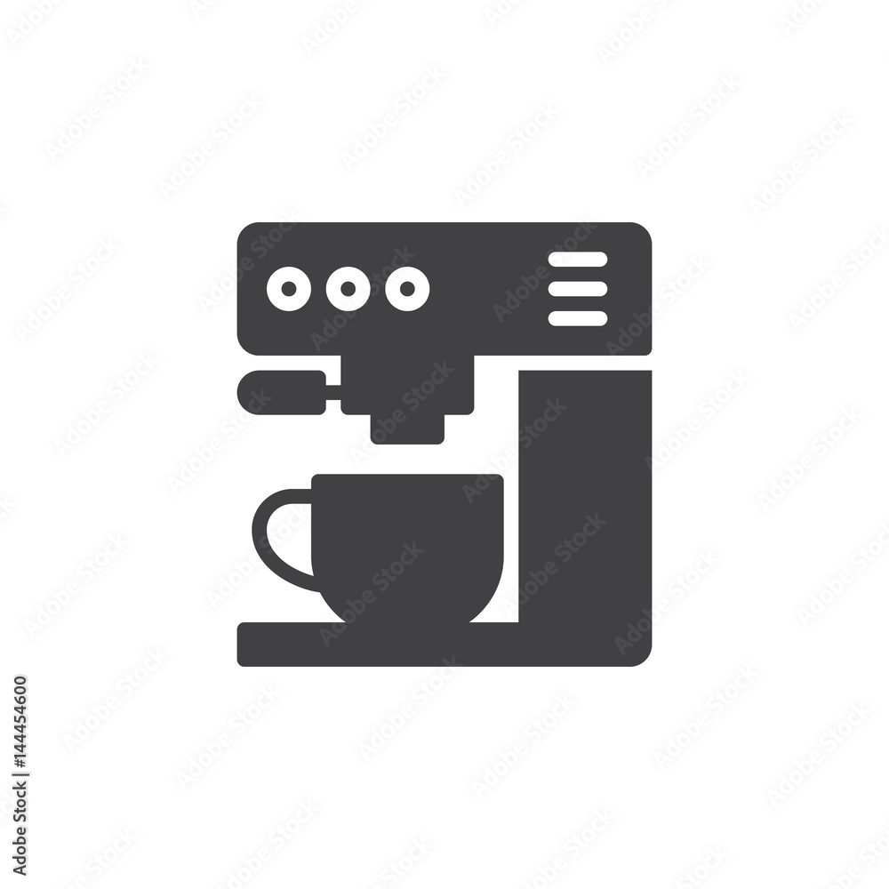 Vecteur Stock Coffee machine icon vector, filled flat sign, solid ...