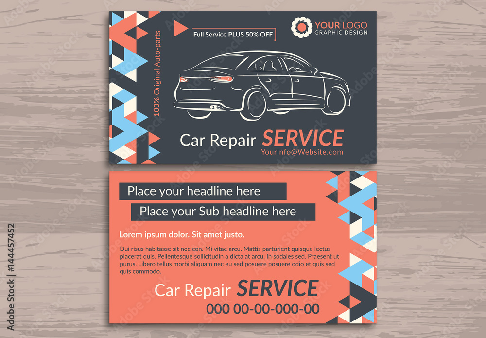 Automotive Services Business Card Layouts 3 Stock Template | Adobe Stock
