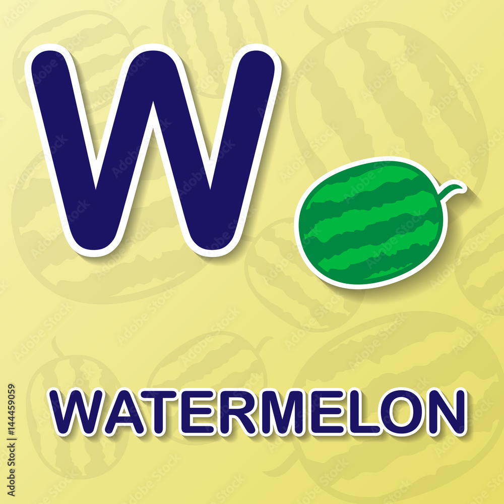 Watermelon alphabet background Stock Vector | Adobe Stock
