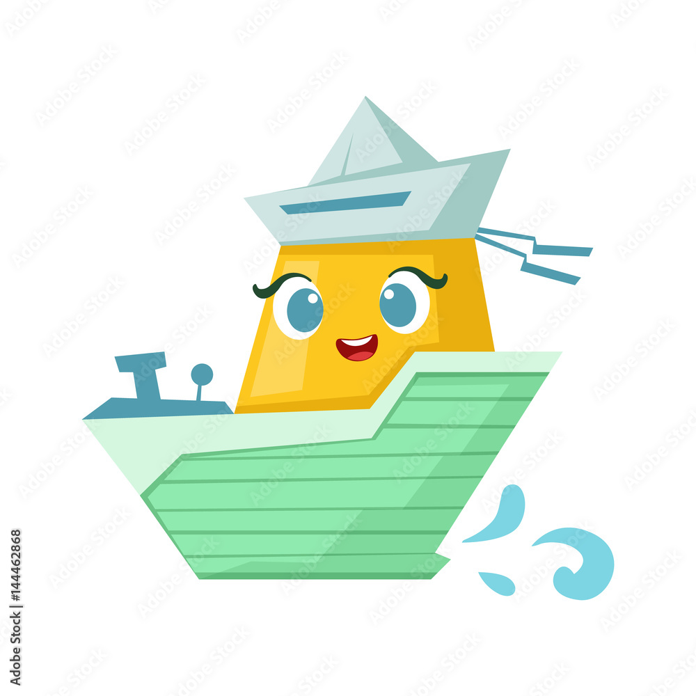 Yellow Cartoon Boat