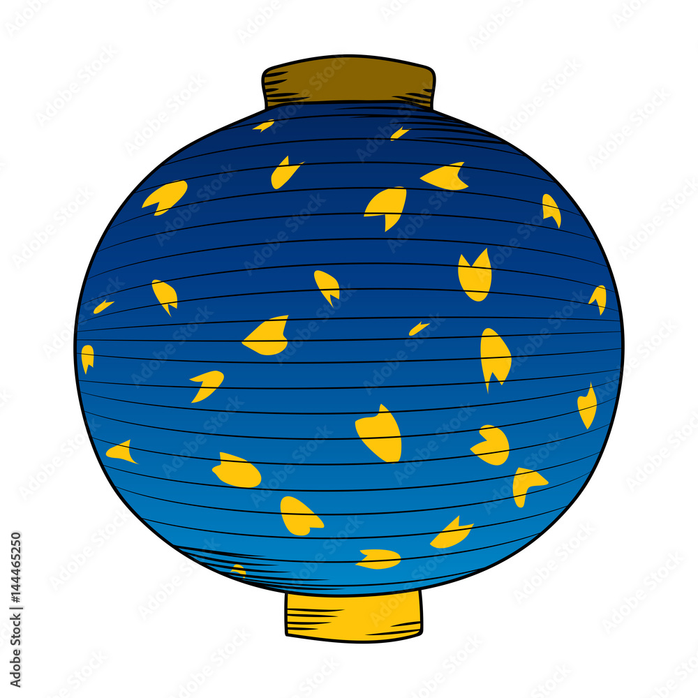 Blue traditional Japanese lantern vector cartoon Stock Vector | Adobe Stock
