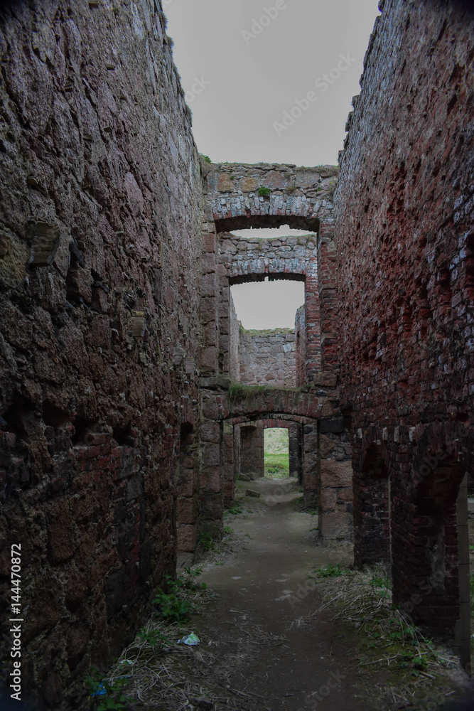 Inside Slains Castle, Cruden Bay Aberdeenshire. Ruined castle, east ...