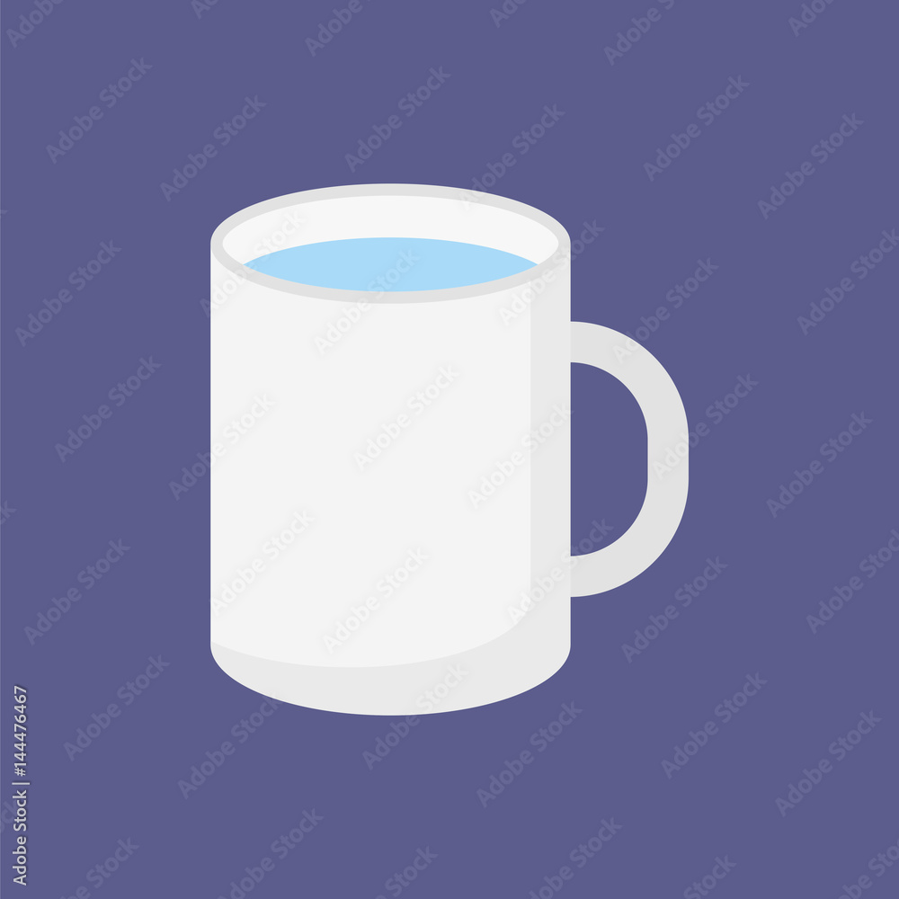 Flat icon mug of water isolated on white background. Vector ...