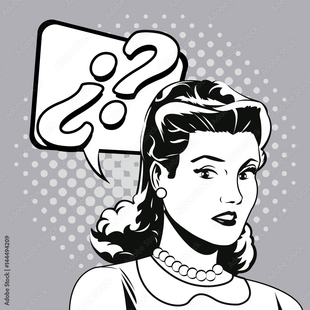 woman question comic pop art vector illustration eps 10 Stock Vector ...