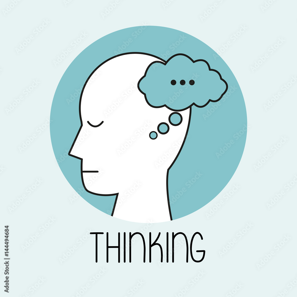 profile human head thinking vector illustration eps 10 Stock Vector ...