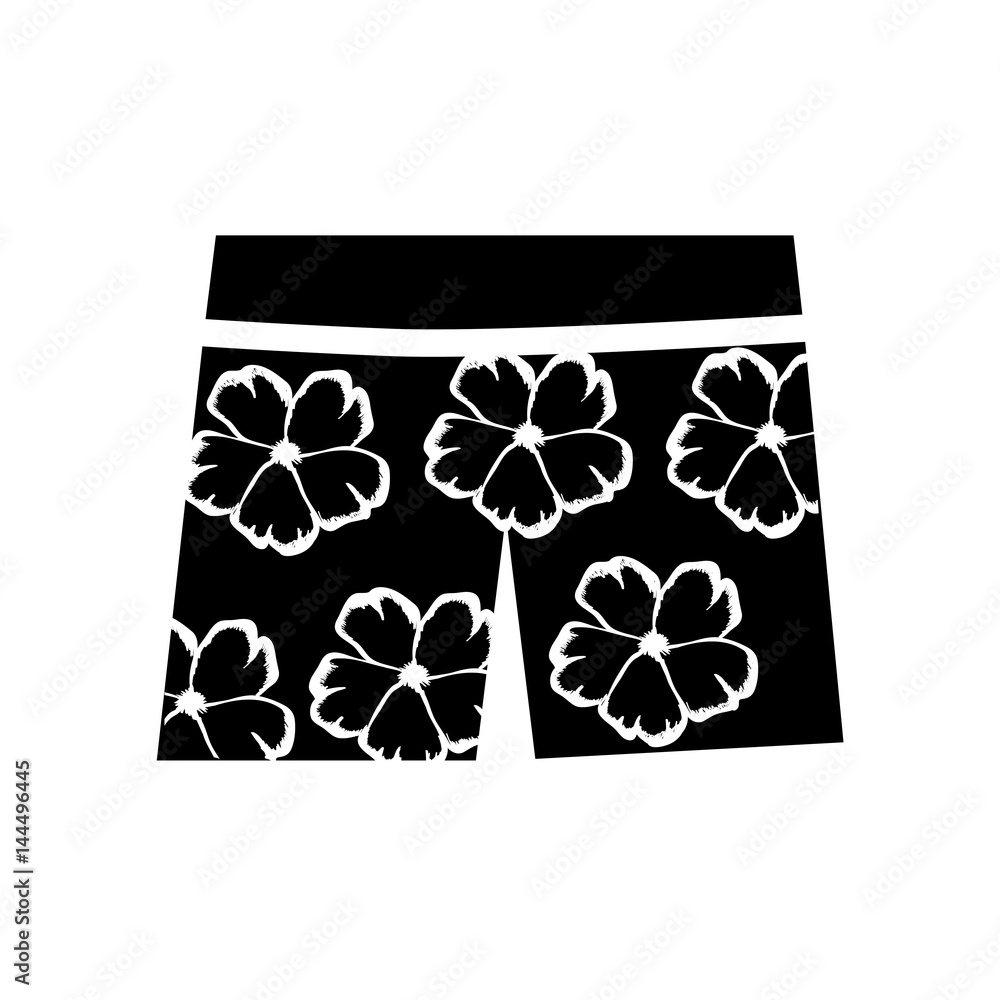monochrome silhouette of female hawaiian shorts pants vector ...