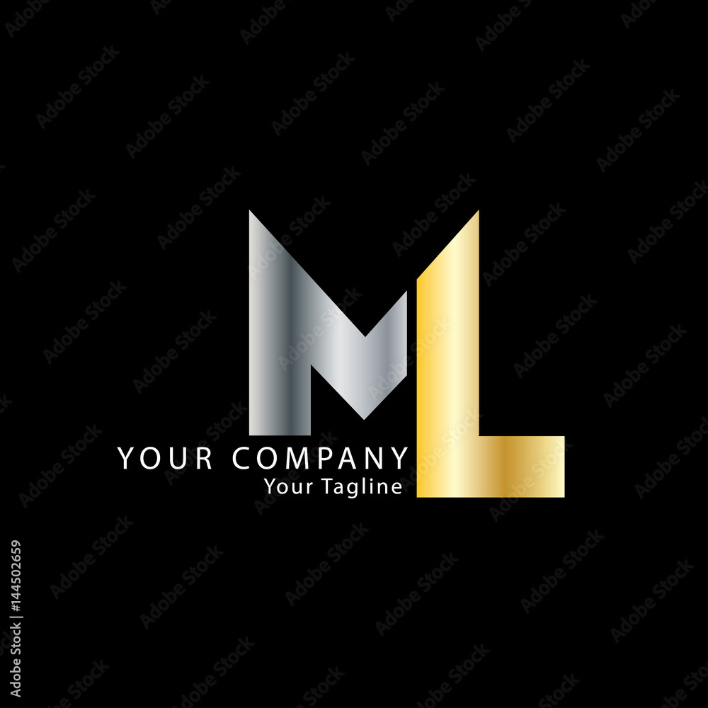 Initial Letter ML Design Logo Stock Vector | Adobe Stock