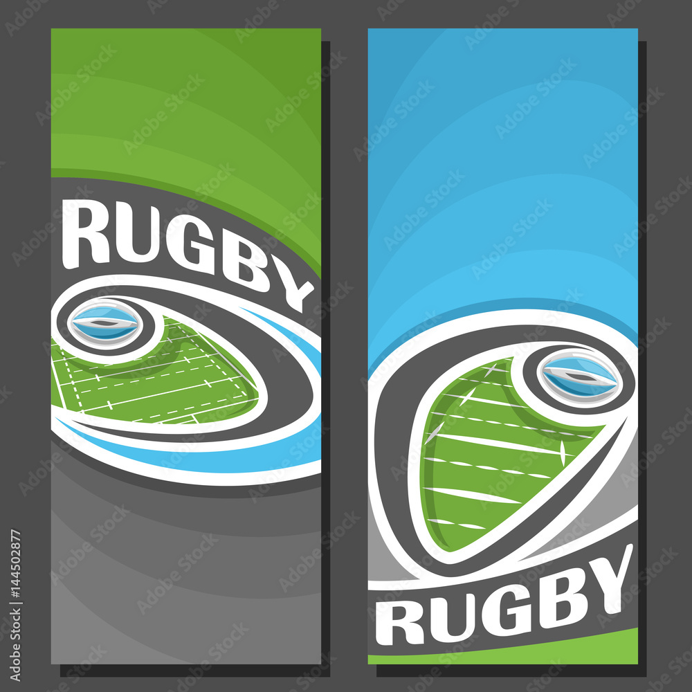 Vector vertical Banners for Rugby game: 2 layouts for title on rugby ...