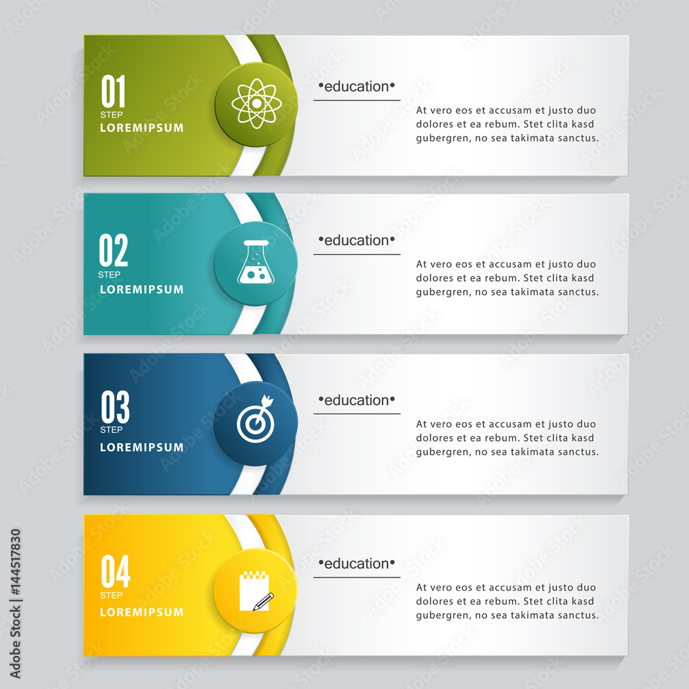 Modern design number 4 step template can used for banner,infographic ...