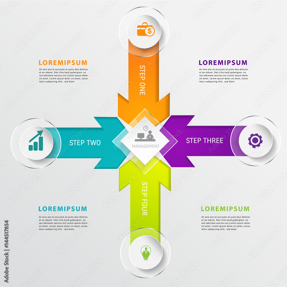 Arrow Modern design number 4 step template can used for banner ...