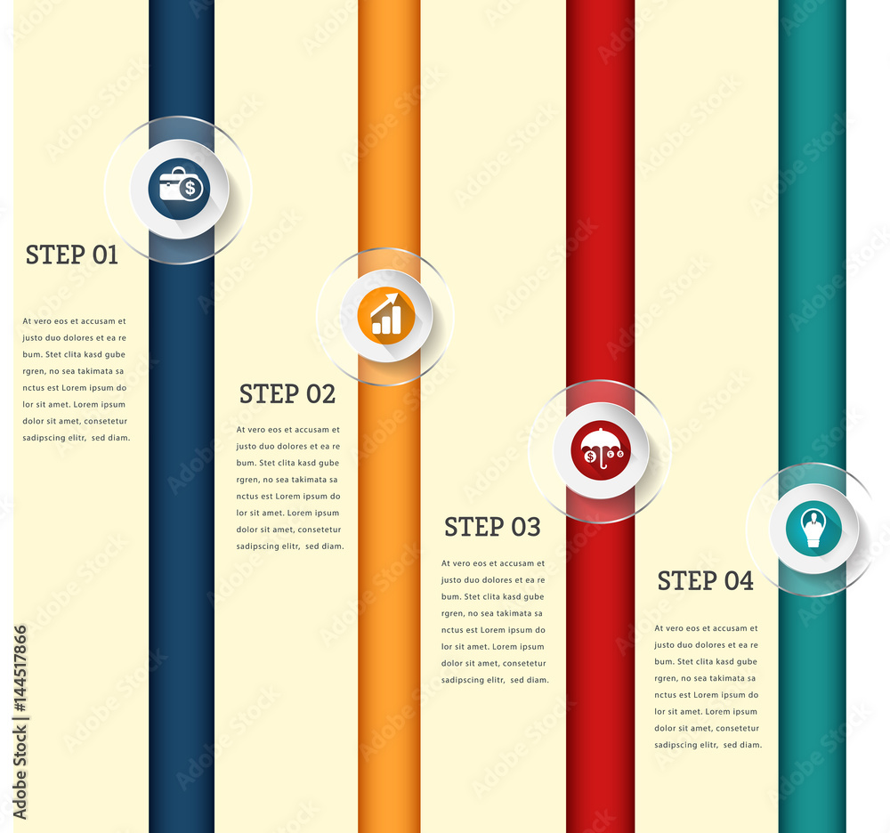 Modern design number 4 step template can used for banner,infographic ...