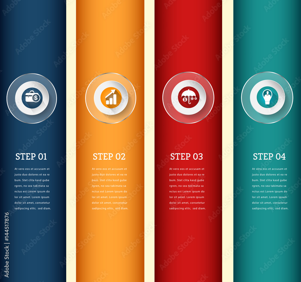 Modern design number 4 step template can used for banner,infographic ...
