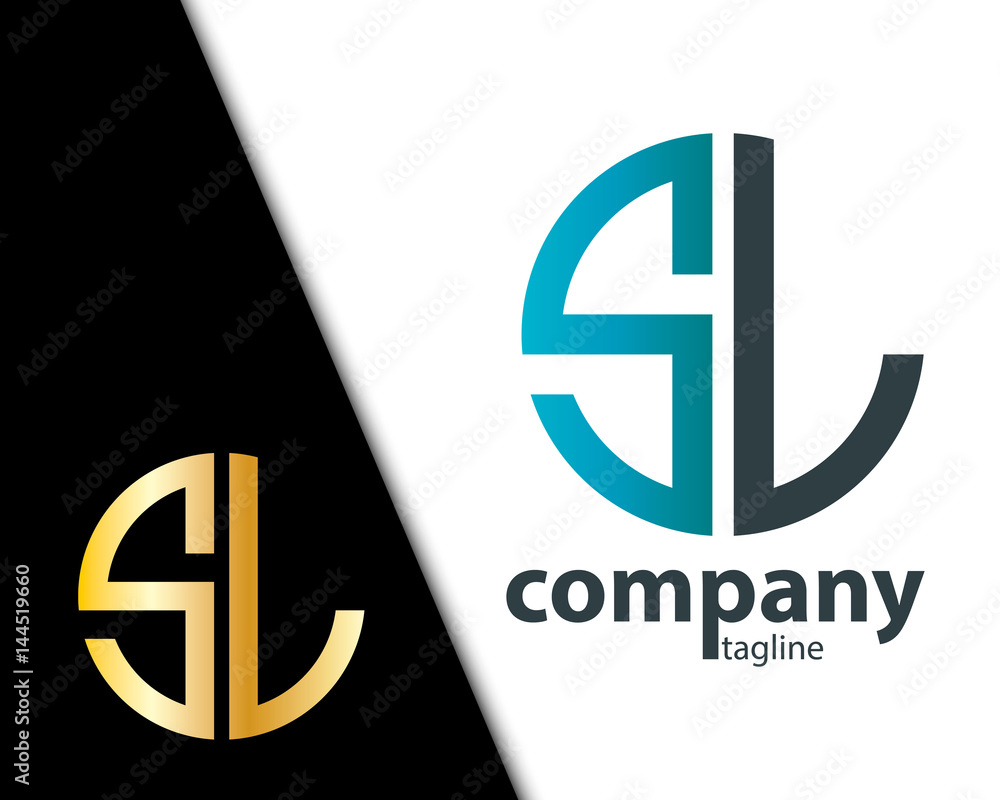 Initial Letter SL With Linked Circle Logo Stock Vector | Adobe Stock