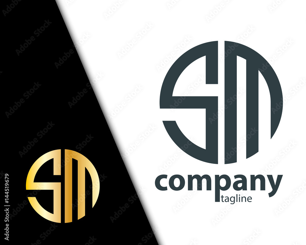 Initial Letter SM With Linked Circle Logo Stock Vector | Adobe Stock