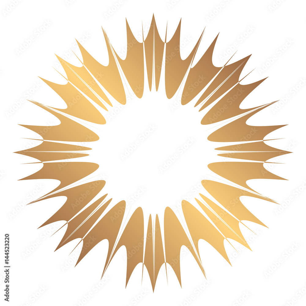 Abstract wide round gold frame. Template for creating icons, logos ...