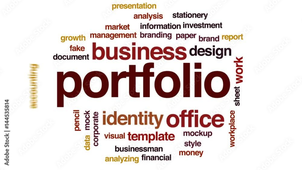 Portfolio animated word cloud, text design animation. Stock Video ...