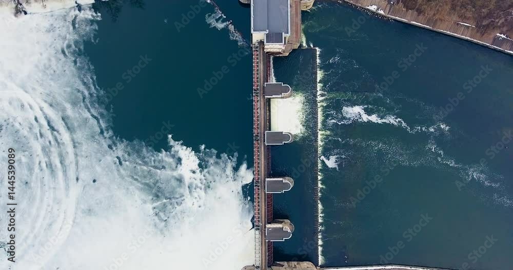 Hydropower Plant. Aerial shot 4K Stock Video | Adobe Stock