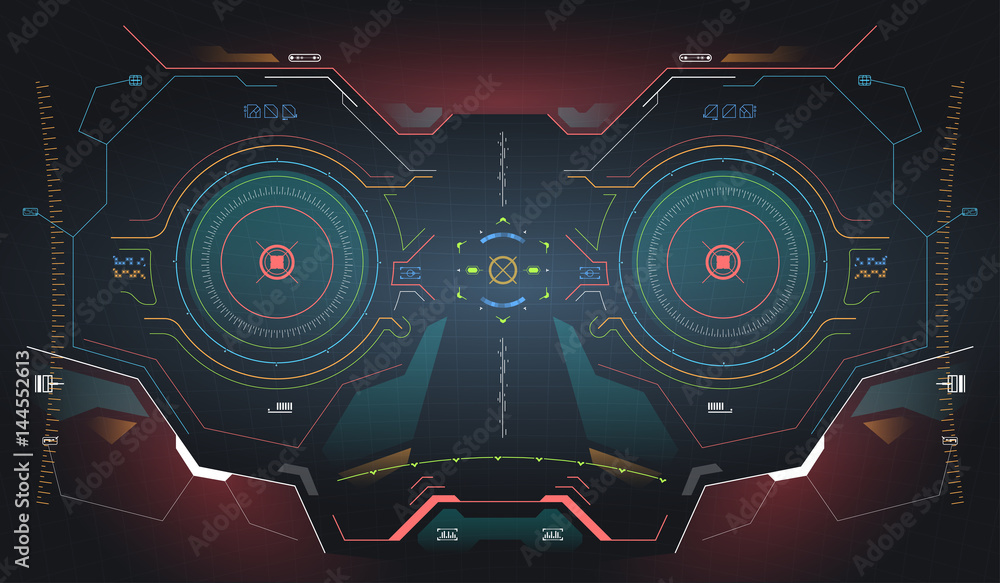 Futuristic concept ui for helmet. Head-up display template. View from ...