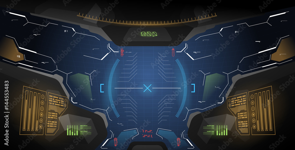 Futuristic concept ui for helmet. Head-up display template. View from ...