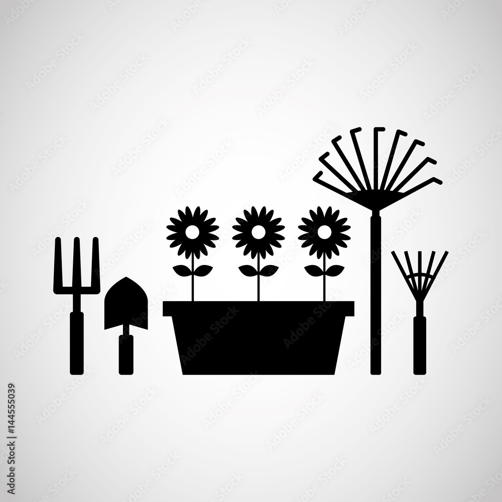 beautiful garden flat icons vector illustration design Stock Vector ...